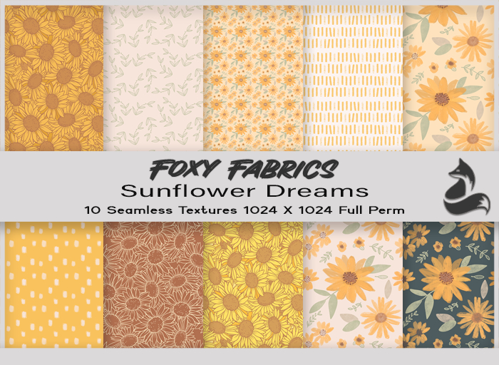 Second Life Marketplace Ff Sunflower Dreams Seamless Textures